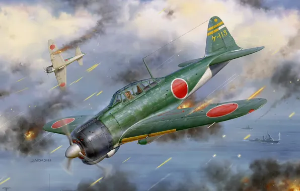 Download wallpaper Japan, jason, Aviation, Mitsubishi A6M2 "Zero ...