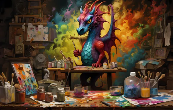 Wallpaper look, face, pose, dragon, wings, fantasy, dragon, cartoon for ...