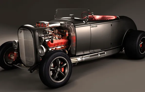 Download wallpaper Car, Classic, Black, Tuning, Customize, V8 Engine ...