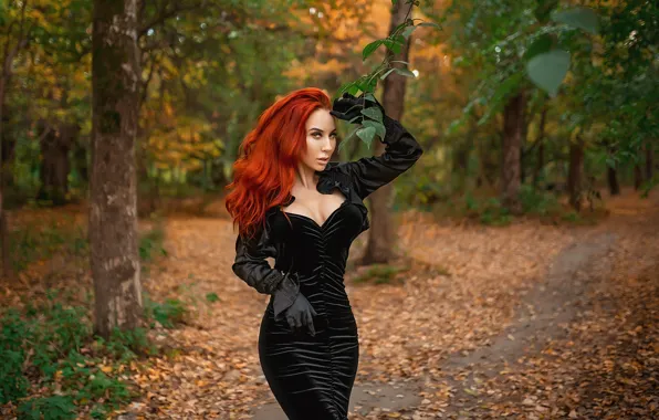 Download wallpaper model, black dress, A Diakov George, section girls ...