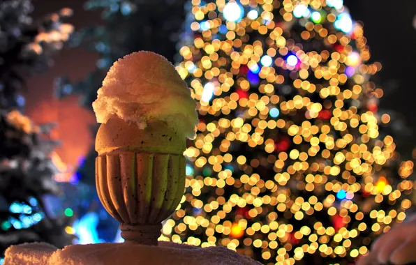 Wallpaper lights, new year, bokeh for mobile and desktop, section новый год, resolution ...