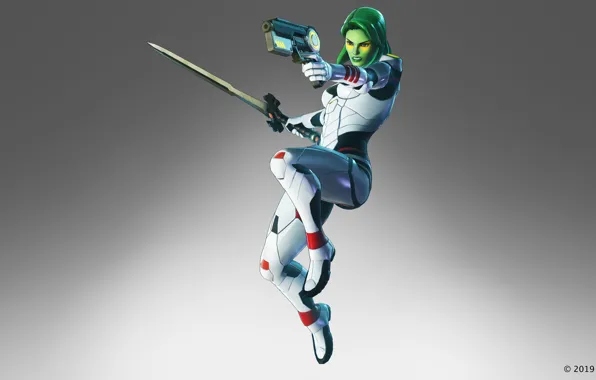 Download wallpaper girl, gun, weapons, sword, marvel, assassin, Gamora ...
