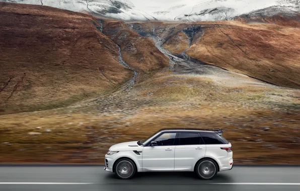 Wallpaper mountains, movement, speed, track, valley, Range Rover, the ...