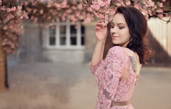 Wallpaper girl, spring, garden for mobile and desktop, section девушки ...