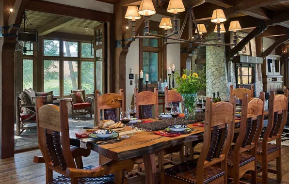 Wallpaper design, style, Villa, interior, Canada, Canada, dining room ...