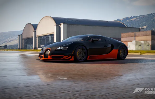 Wallpaper veyron, grand sport, Buggati, wet road, Forza horizon for ...