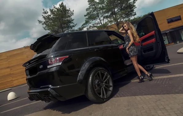 Wallpaper girl, sweetheart, model, blonde, Range Rover, beautiful ...