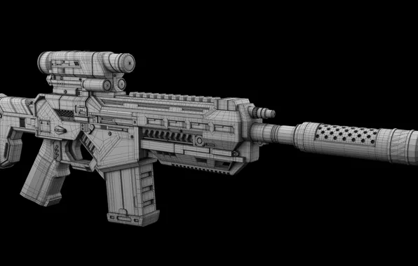 Download wallpaper design, assault rifle, firearm, section rendering in ...