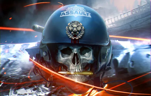 Wallpaper tank, cartridge, sake, helmet, Armoured Warfare Assault ...