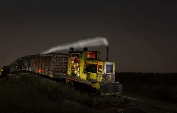 Wallpaper Lights, Night, Ghost Train for mobile and desktop, section ...