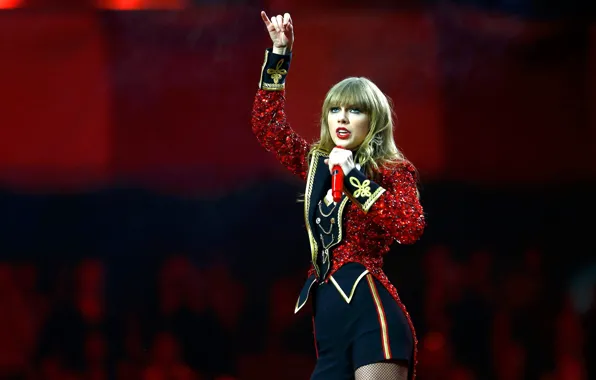 Wallpaper model, blonde, concert, microphone, singer, Taylor Swift ...