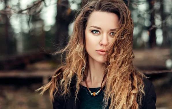 Wallpaper Trees Background Model Portrait Makeup Hairstyle Brown