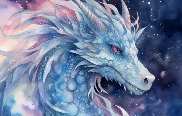Wallpaper look, face, pose, dragon, portrait, fantasy, AI art, neural ...