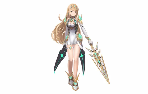 Wallpaper Girl Sword Sexy Cleavage Long Hair Dress Boobs Anime For Mobile And Desktop