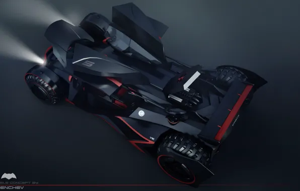Wallpaper rays, car, batmobile concept for mobile and desktop, section ...
