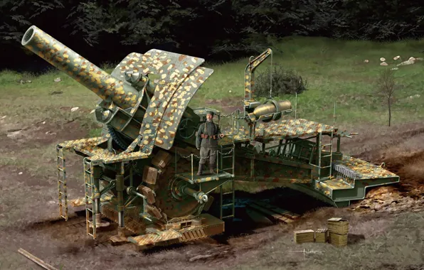 Wallpaper The German Empire, The first World war, 420-mm mortar, Big ...