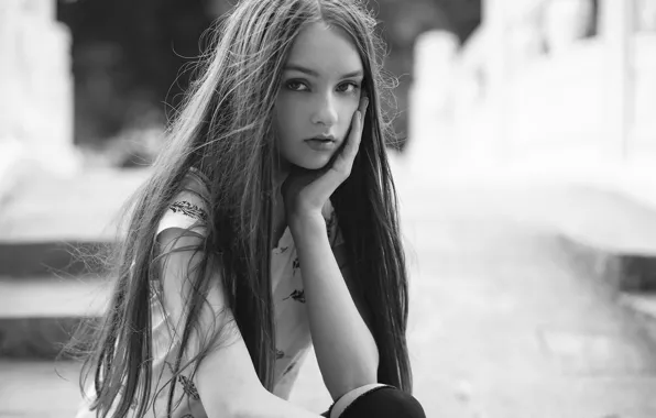 Wallpaper look, girl, portrait for mobile and desktop, section девушки ...