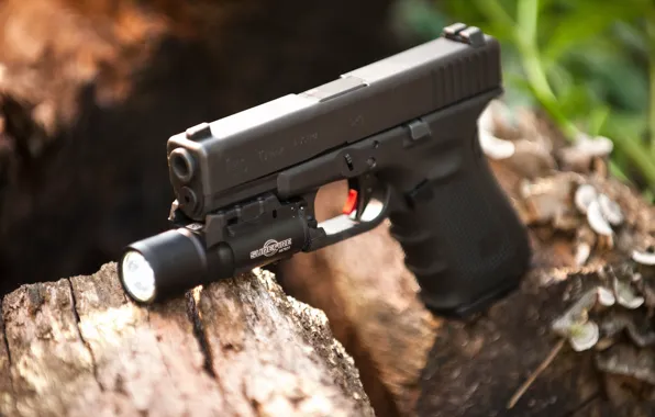 Wallpaper Glock, flashlight, pistol red trigger for mobile and desktop ...