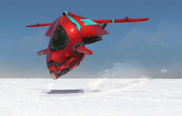 Wallpaper plain, aircraft, red ship blue sky for mobile and desktop ...