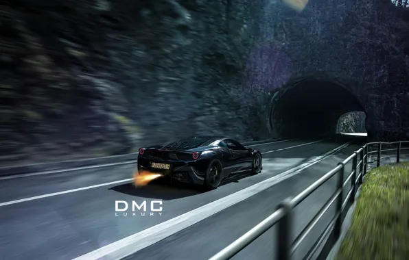 Wallpaper Ferrari, black, 458, road, DMC, Italia for mobile and desktop ...