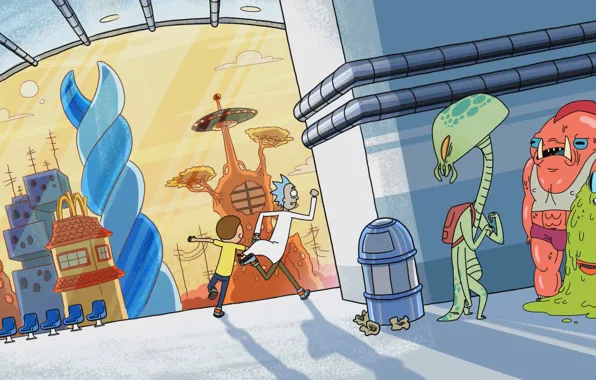 Wallpaper cartoon, the series, the animated series, Rick and Morty ...
