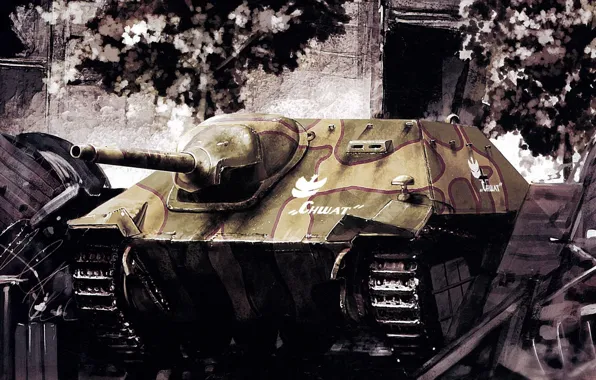 Wallpaper Germany, Art, SAU, Front, Hetzer, 1945, Hetzer, Jagdpanzer 38 ...