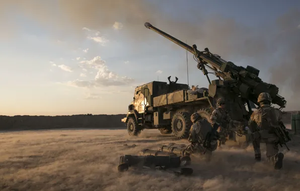 Wallpaper Iraq, SAU, 155 mm, CAESAR, Self-propelled howitzer, Self ...