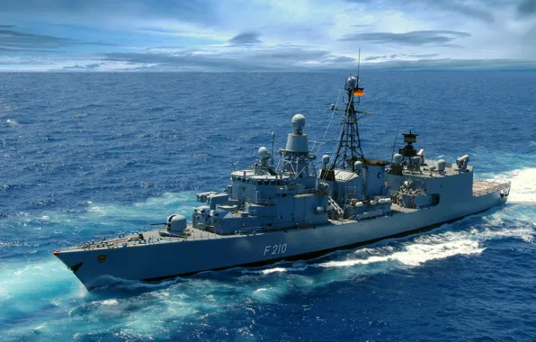 Wallpaper frigate, The German Navy, FGS Emden for mobile and desktop ...