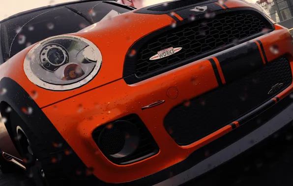 Wallpaper car, Mini Cooper, game, John Cooper Works, The Crew, laranja ...