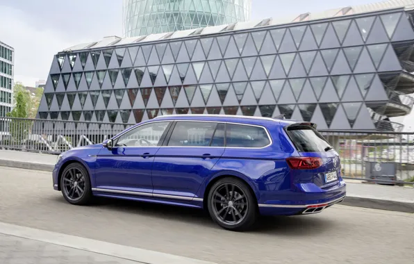 Wallpaper blue, street, Volkswagen, universal, Passat, R-Line, Variant ...