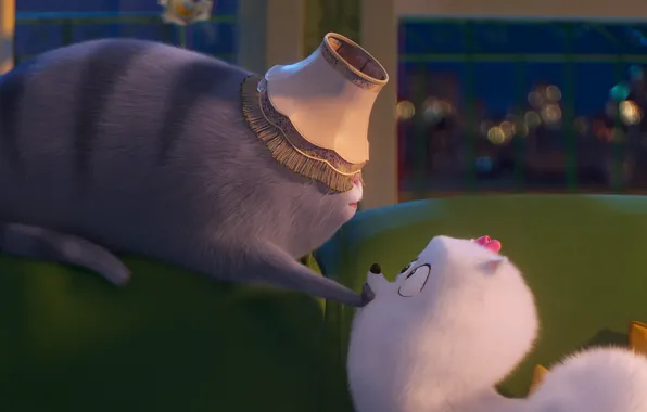 Download wallpaper cat, animals, dog, The secret life of Pets 2, The ...