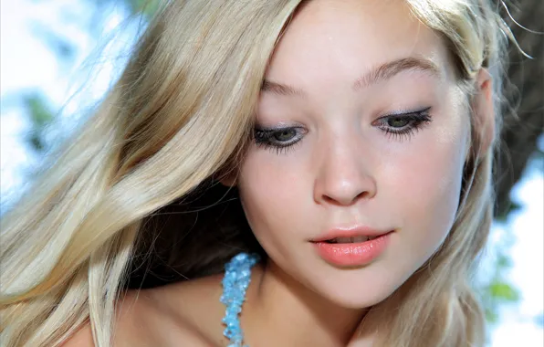 Wallpaper girl, face, eyelashes, sweetheart, model, hair, blonde, lips ...