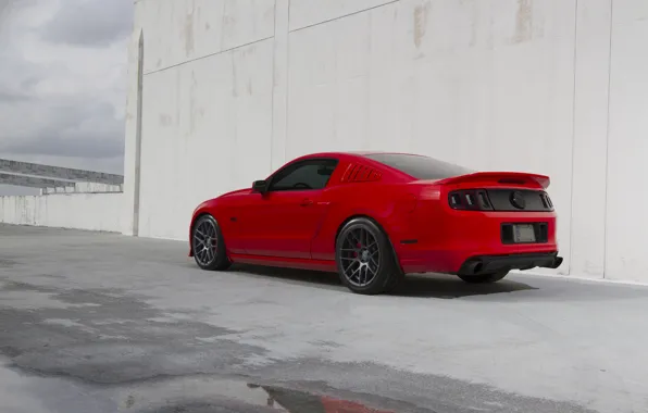 Wallpaper red, wall, mustang, Mustang, red, ford, Ford, rear view for ...