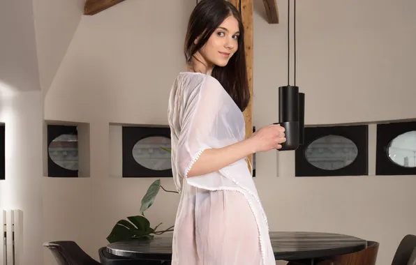 Wallpaper long hair, model, awesome, brunette, gorgeous, posing, Black ...