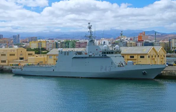 Download wallpaper frigate, Relampago, Las Palmas, section weapon in ...