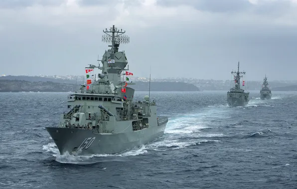 Download wallpaper the Royal Australian Navy, hmas perth, hmas melbourn ...