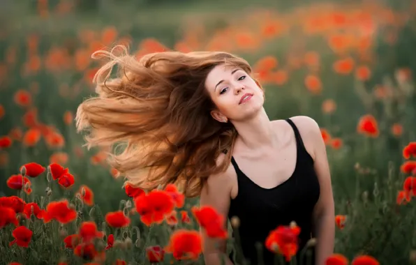 Wallpaper Field Look Girl Flowers Hair Maki Yulia Larina For