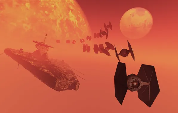 Download wallpaper space, ship, planet, T-Flotilla, starwars cruiser x ...
