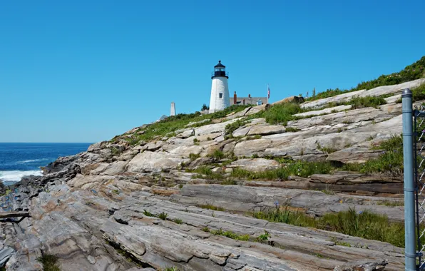 Wallpaper sky, sea, ocean, mountain, lighthouse for mobile and desktop ...