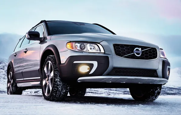 Wallpaper The sky, Volvo, Snow, Grey, Cars, XC70 for mobile and desktop ...
