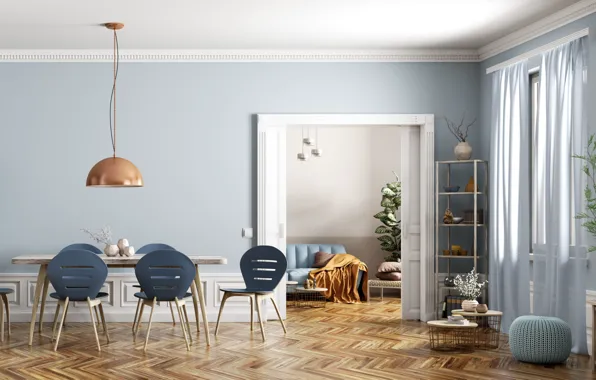 Download wallpaper design, style, interior, living room, dining room ...