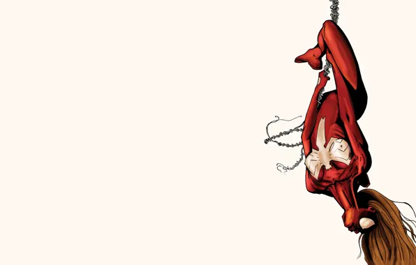 Wallpaper fantasy, minimalism, Marvel, comics, superhero, upside down, heroine, Spider-girl ...
