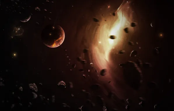 Wallpaper space, stones, planet, disaster for mobile and desktop, section фантастика, resolution ...