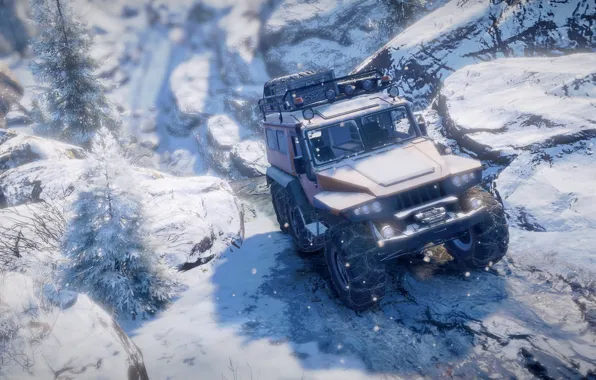 Wallpaper HDR, Winter, Snow, Game, Rocks, Trees, Cold, Scout images for ...