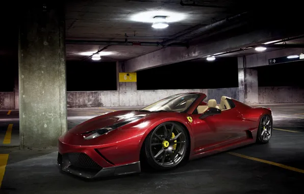 Wallpaper car, machine, auto, night, Ferrari, Parking, Ferrari ...