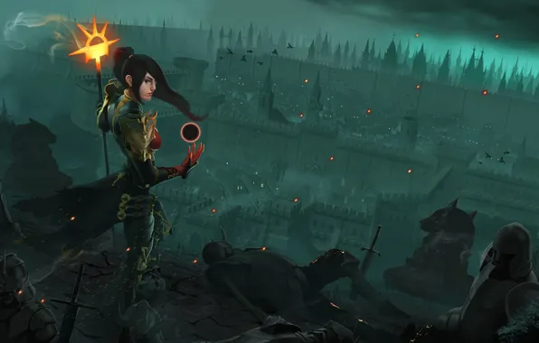 Wallpaper look, girl, light, the city, magic, clothing, view, MAG ...