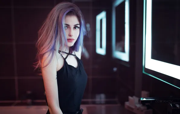 Wallpaper look, girl, steps, girl, woman, Galina Rover, Galeine Rover ...