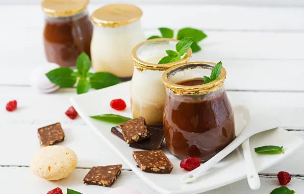 Download wallpaper chocolate, mint, dessert, section food in resolution ...