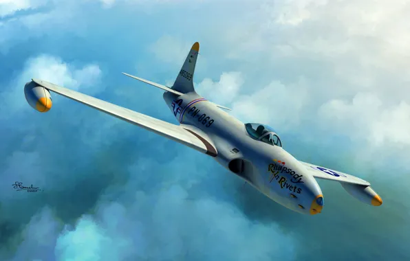 Wallpaper Lockheed, fighter-bomber, shooting star, F-80A-1, F-80 ...