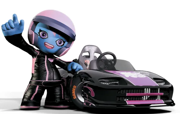 Wallpaper machine, race, helmet, pilot, ModNation Racers, PSP ...